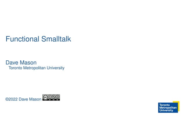 Functional Smalltalk | PPT