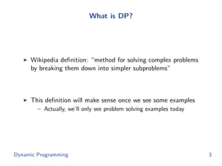 Dynamic programming | PPT