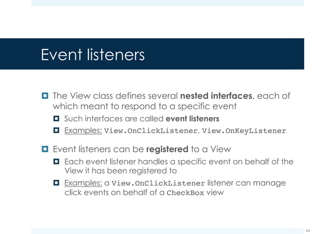 Events and Listeners in Android | PDF