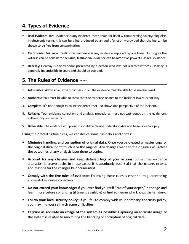 04 Evidence Collection and Data Seizure - Notes