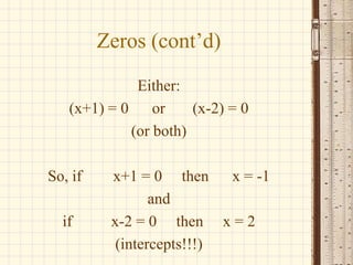 04 factorising, roots, zeros, quadratics eqn (2) | PPTX