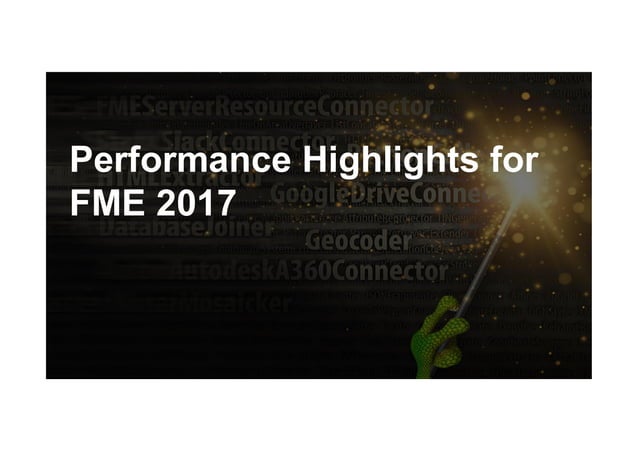 1Spatial: Cardiff FME World Tour: FME workbench performance tips ...