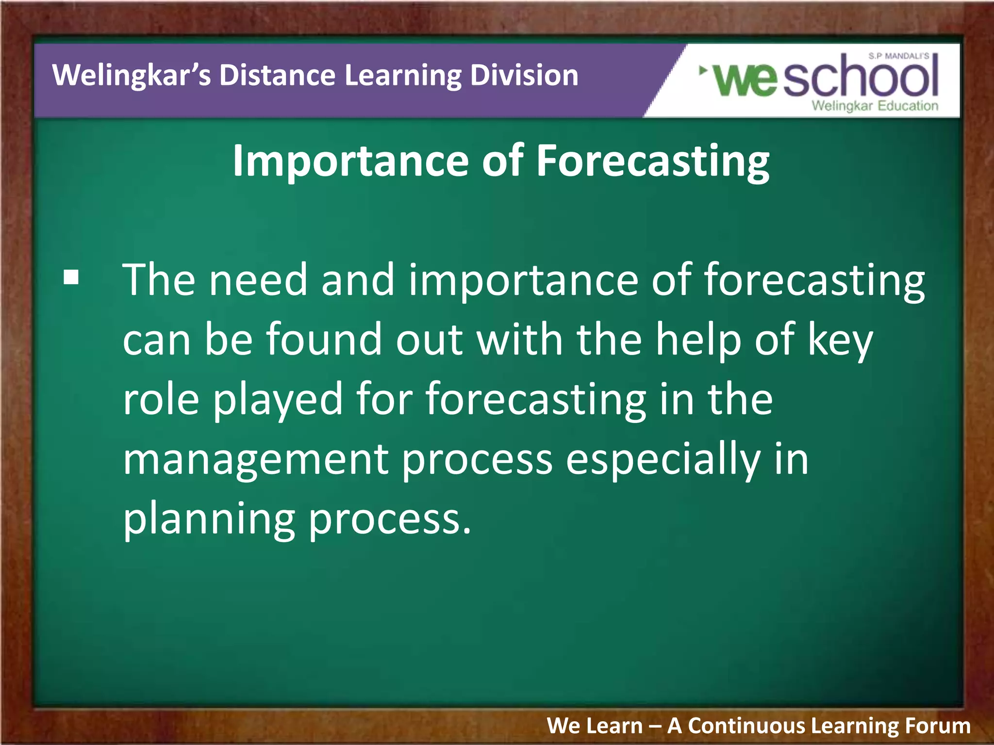 Forecasting - Principles of Management | PPTX