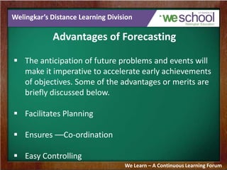 Forecasting - Principles of Management | PPTX