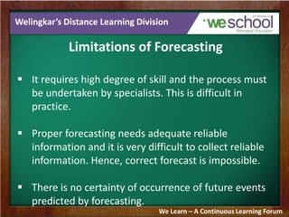 Forecasting - Principles of Management | PPTX