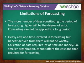 Forecasting - Principles of Management | PPTX