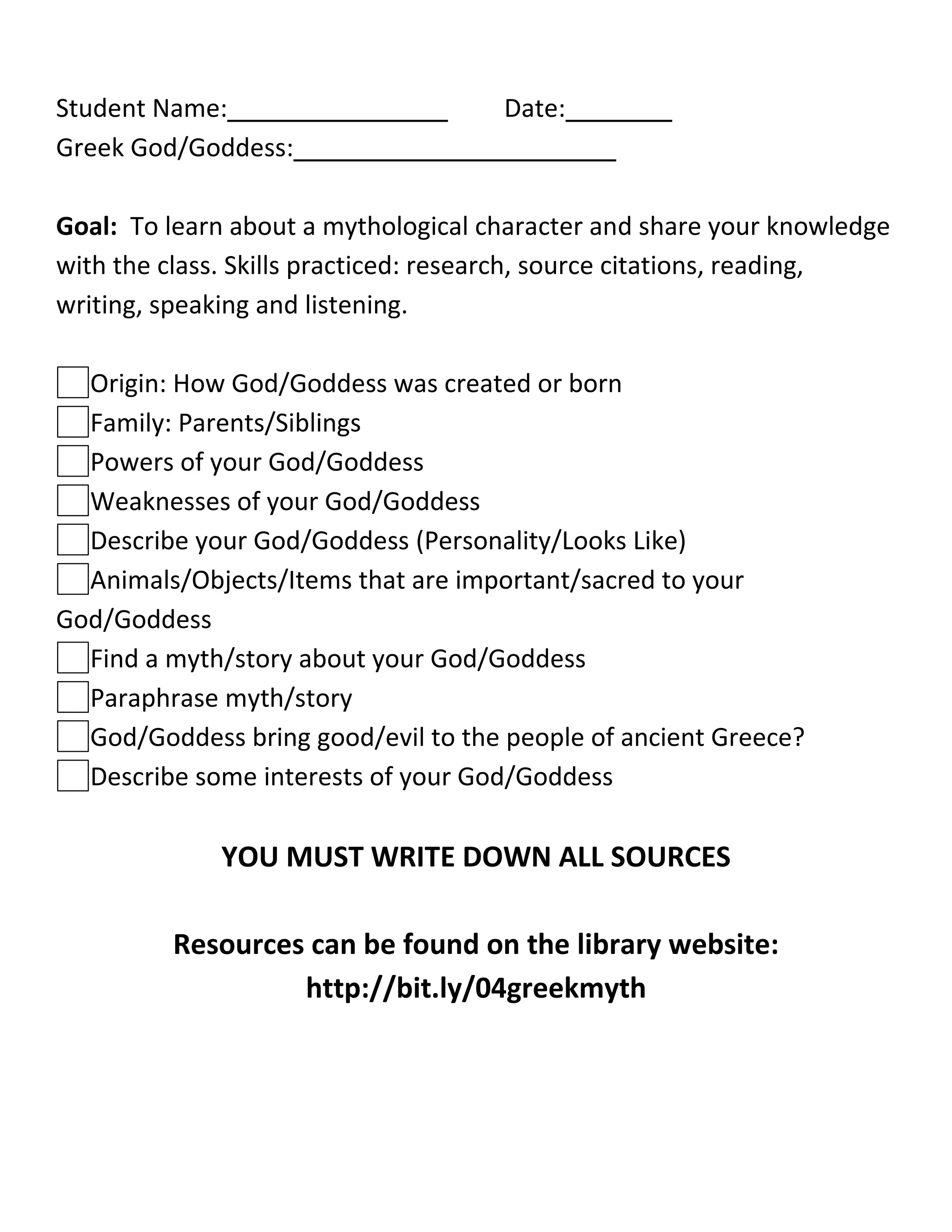 04 Greek Mythology Project | DOCX