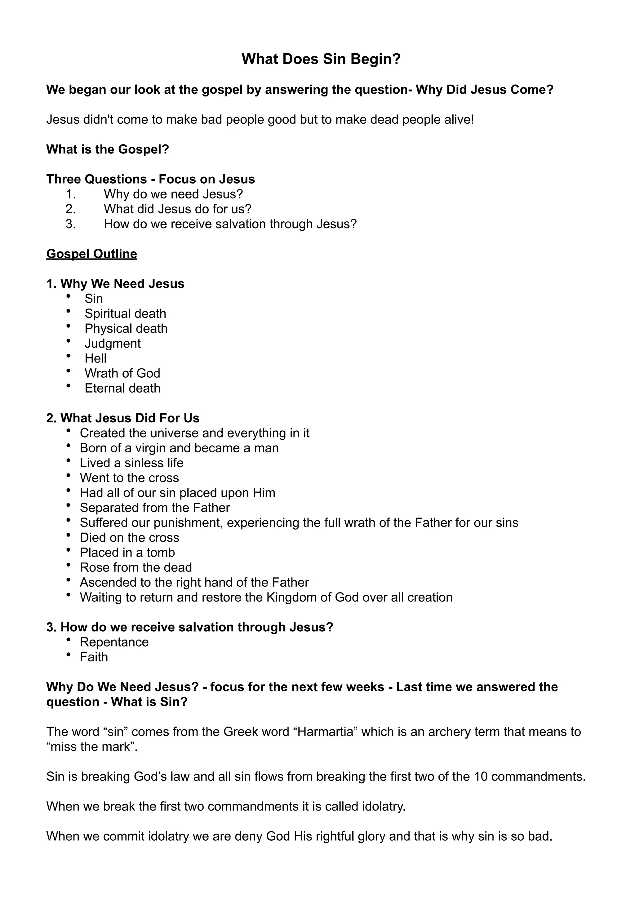 04. How Does Sin Begin? Notes | PDF