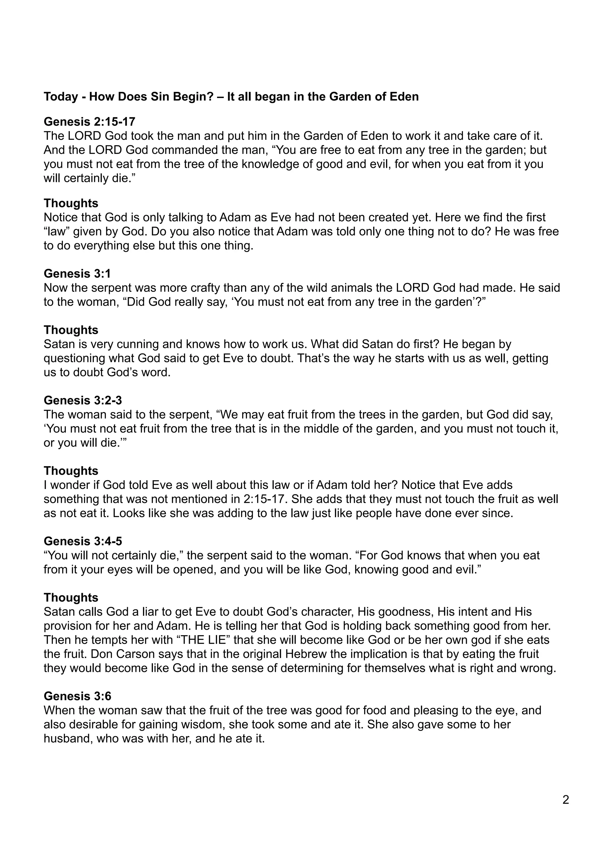 04. How Does Sin Begin? Notes | PDF