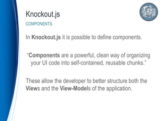 Knockout.js components&routing | PPT