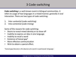 Sociolinguistics - Language Contact | PPTX