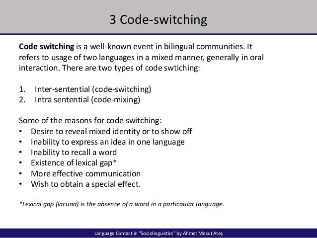 Sociolinguistics - Language Contact