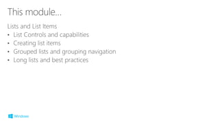 04 lists and lists items in windows runtime apps | PPT