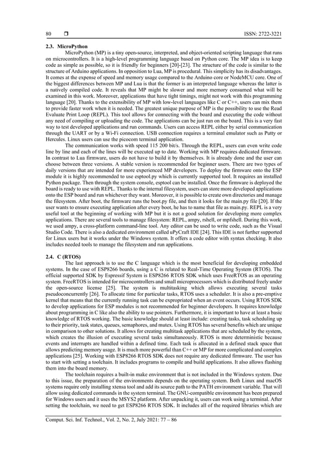 Comparison of ESP programming platforms | PDF | Programming Languages ...