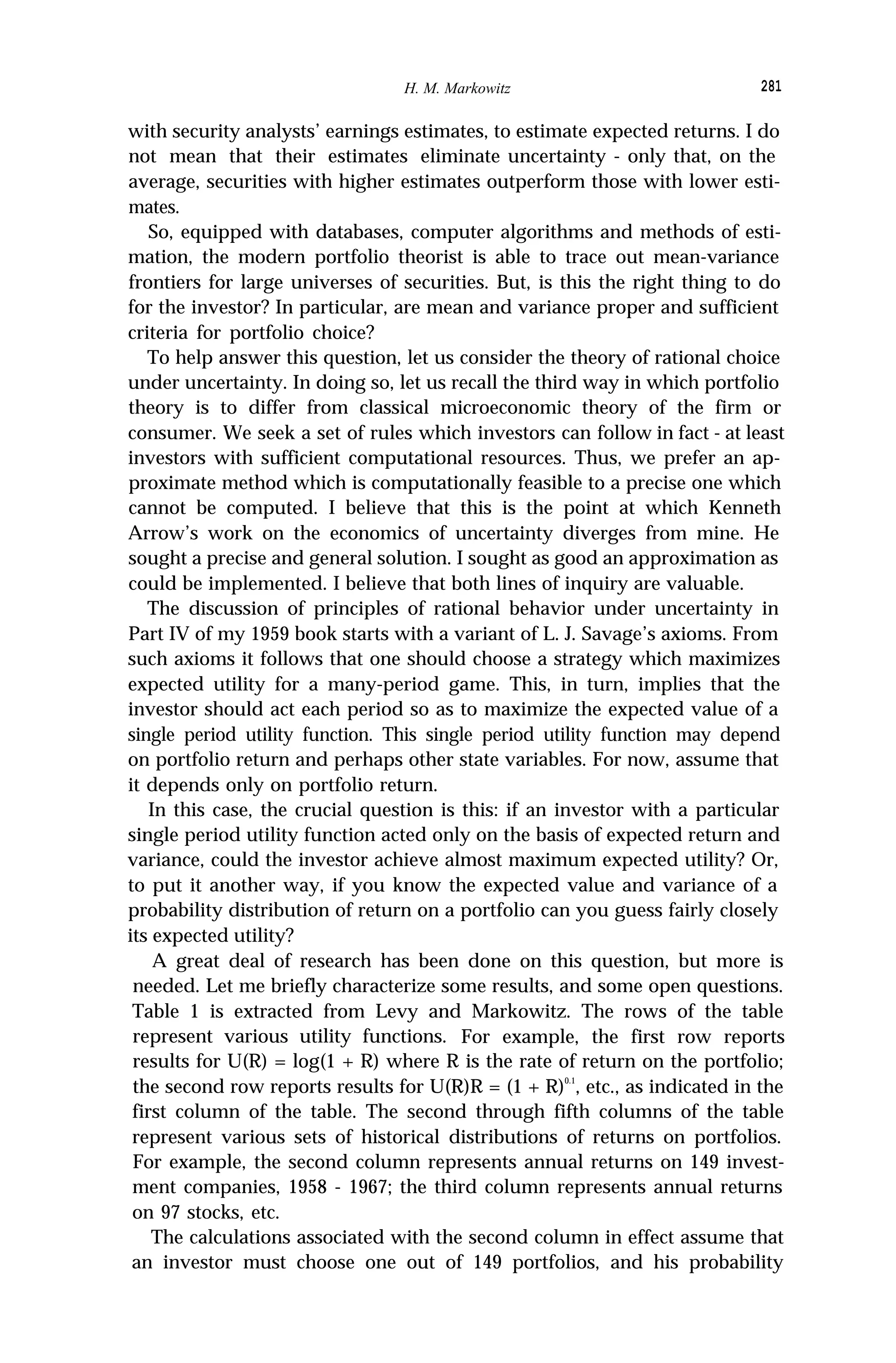 Foundations of Portfolio Theory | PDF