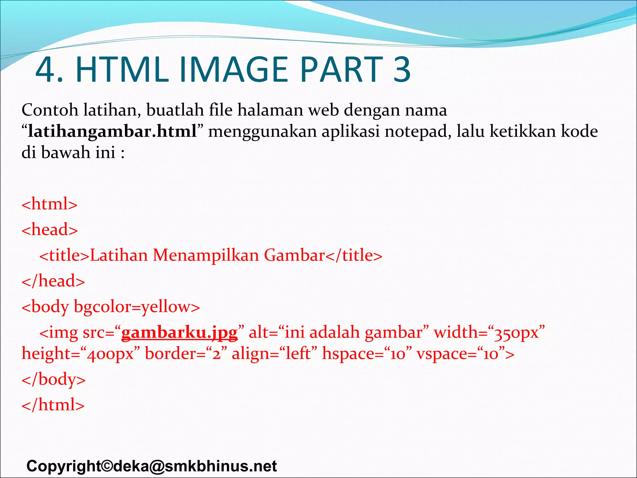 04 materi html elemen gambar | PPT