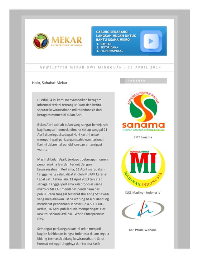 MEKAR Newsletter ed.04 - 21 April 2014 | PDF