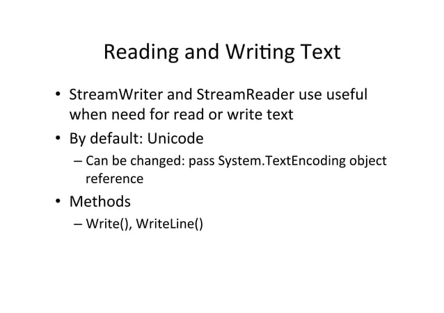 .NET Multithreading and File I/O | PPT