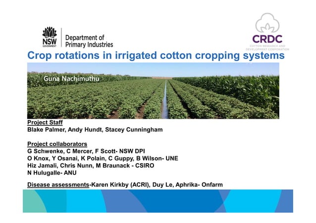 2021-04-29 - Guna Nachimuthu - Crop rotations in cotton systems | PPT
