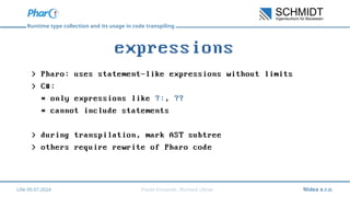 Runtime Type Collection and its usage in Code Transpiling | PPT | Free download