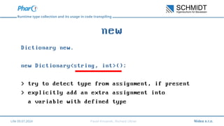 Runtime Type Collection and its usage in Code Transpiling | PPT | Free download