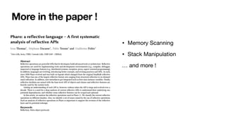 Pharo: a reflective language A first systematic analysis of reflective ...