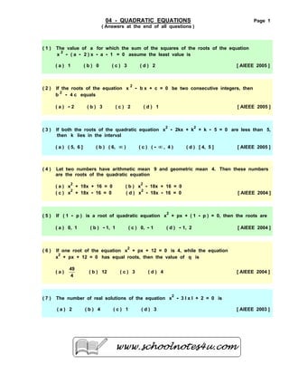 04 quadratic equations | PDF