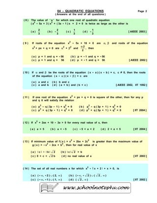 04 quadratic equations | PDF