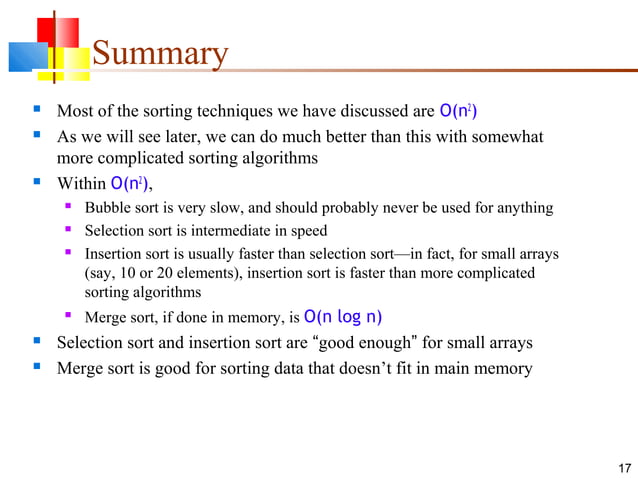 Simple Sorting Algorithms Ppt