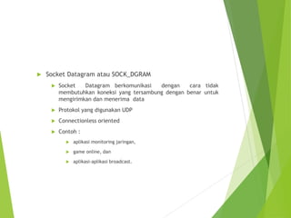 pemrograman socket pada jaringan komputer | PPTX