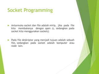 pemrograman socket pada jaringan komputer | PPTX