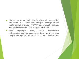 pemrograman socket pada jaringan komputer | PPTX