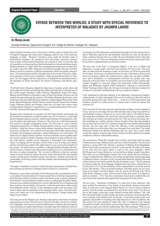 VOYAGE BETWEEN TWO WORLDS: A STUDY WITH SPECIAL REFERENCE TO ...