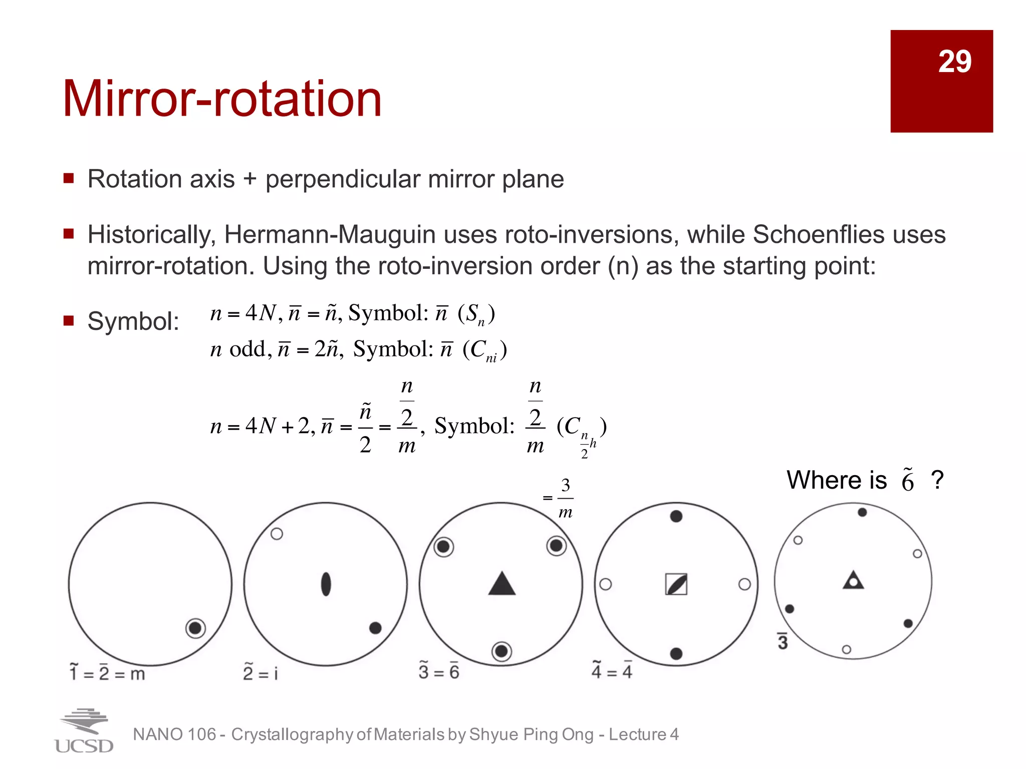 UCSD NANO106 - 04 - Symmetry in Crystallography | PDF