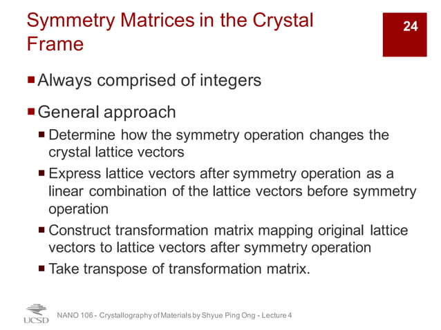 UCSD NANO106 - 04 - Symmetry in Crystallography | PDF