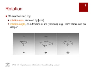 UCSD NANO106 - 04 - Symmetry in Crystallography | PDF