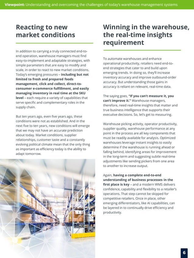 Understanding and overcoming the challenges of today’s warehouse management systems | PDF