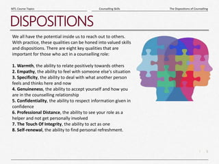 The Dispositions of Counselling | PPT