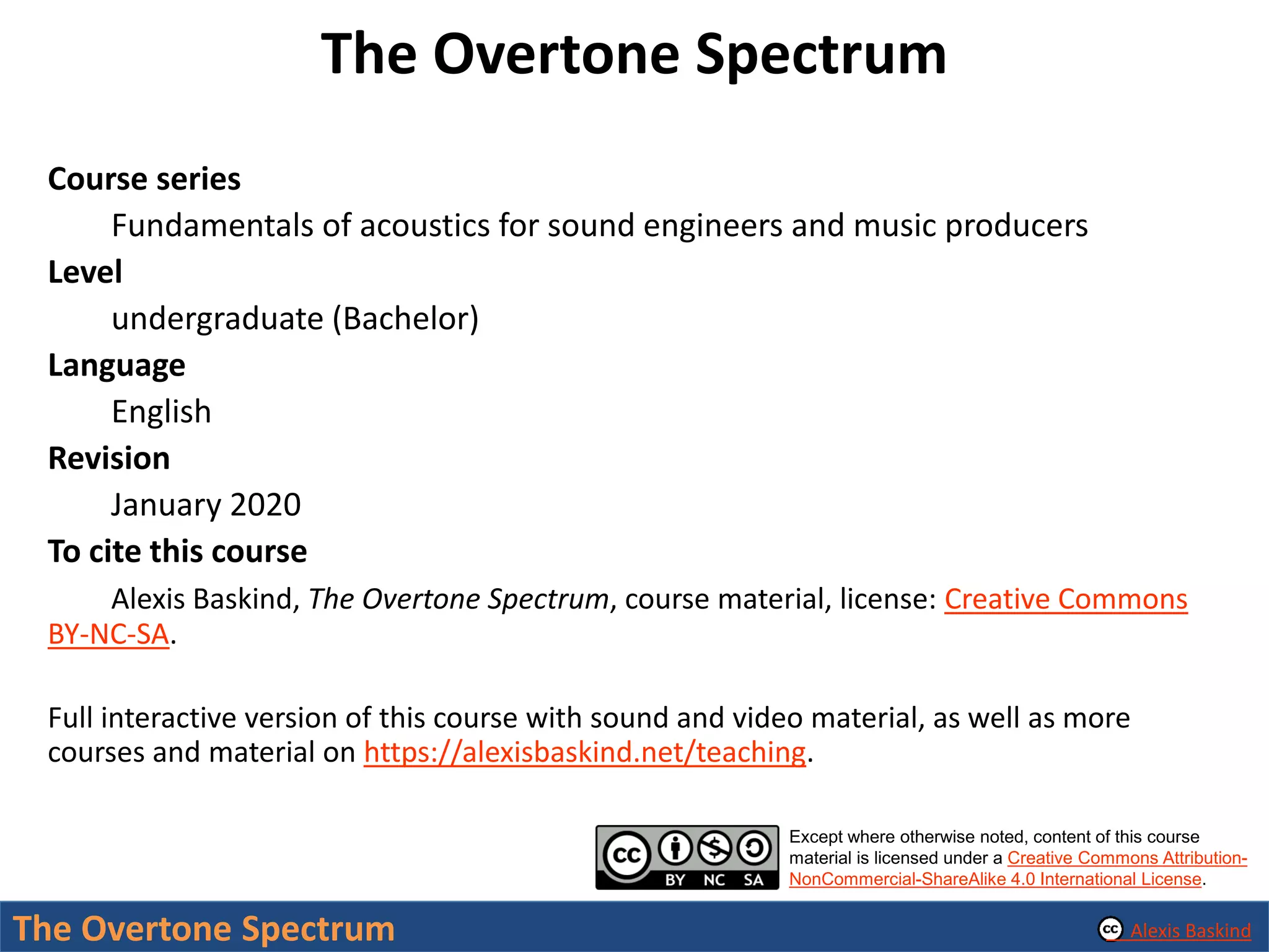The Overtone Spectrum | PPT