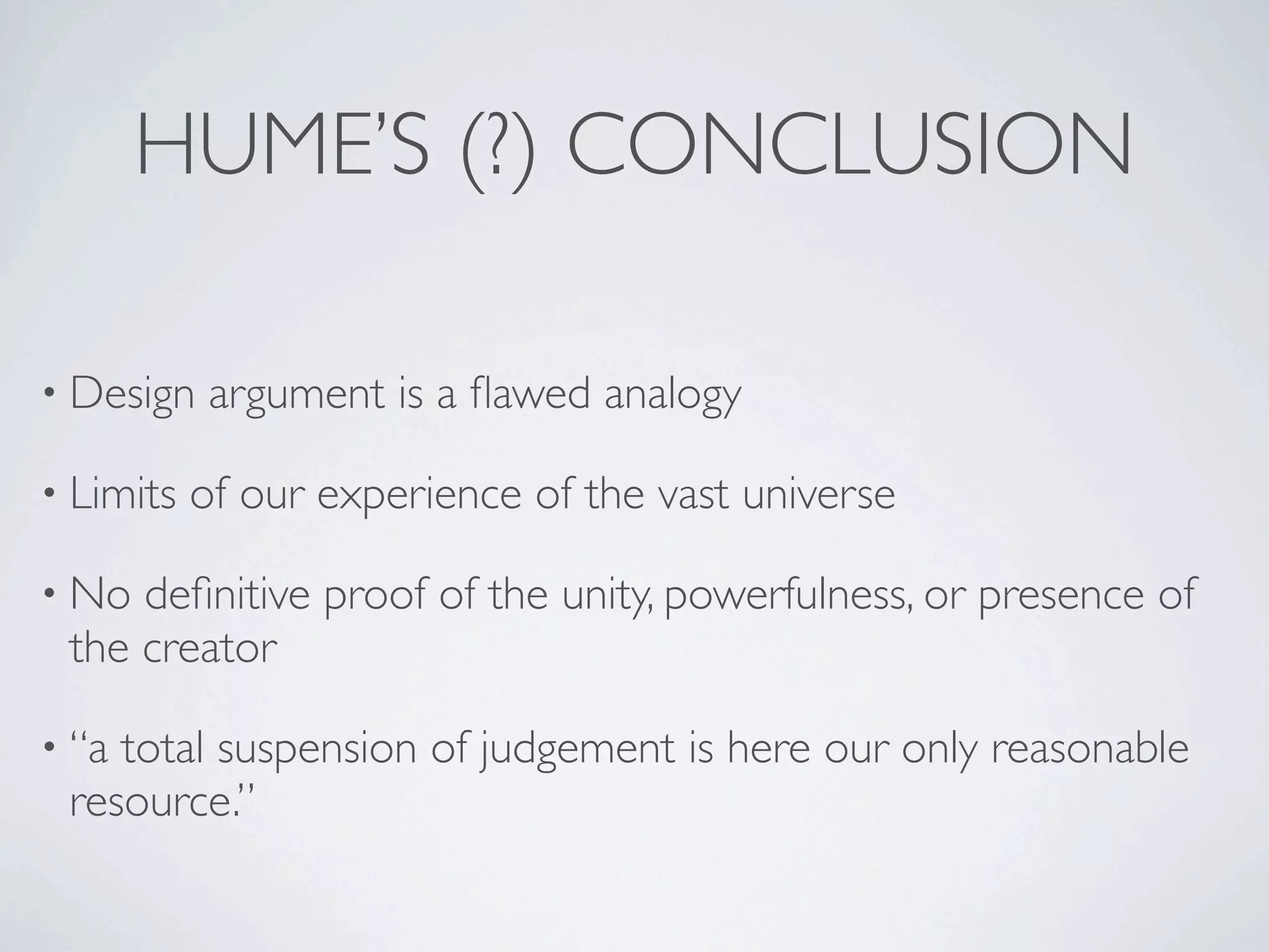 The Design Argument | KEY