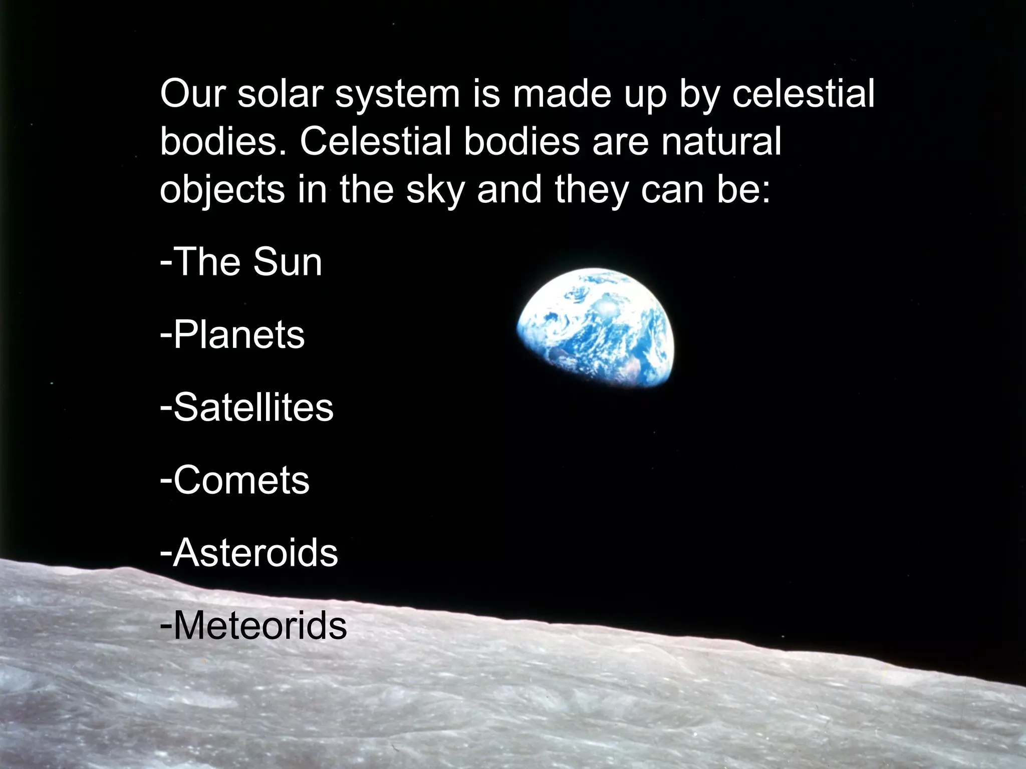 Celestial bodies in the Solar System: the Sun, planets, satellites ...
