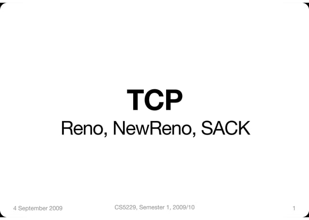 Lecture 4 Tcp And Tfrc Pdf Computer Networking Computing