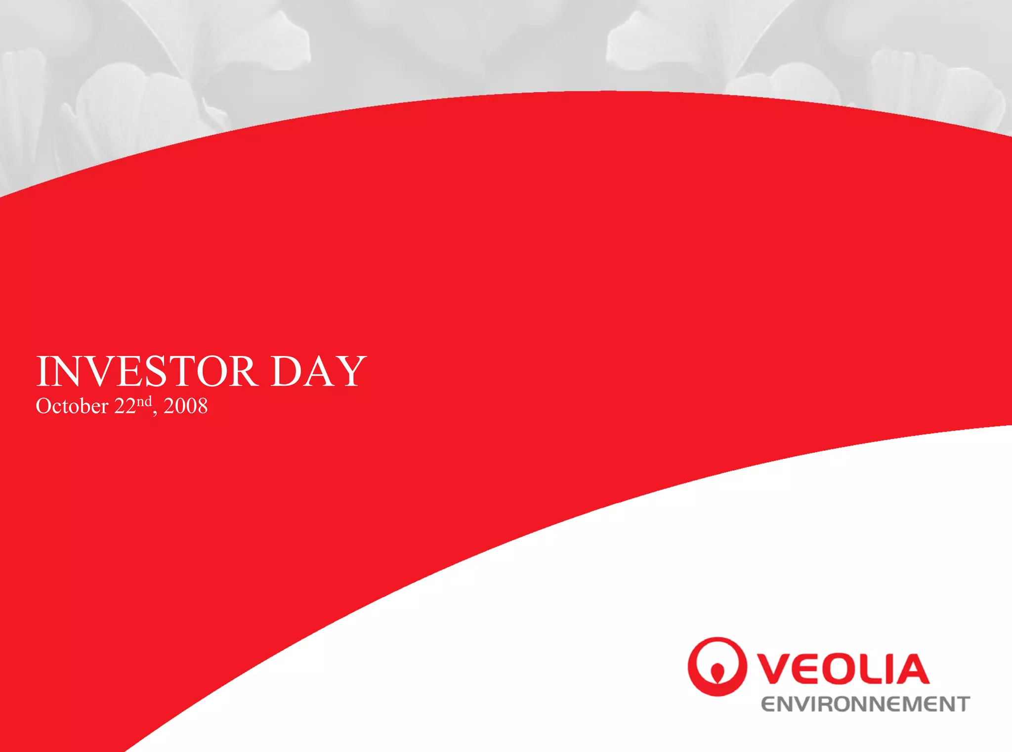 The evolution of Veolia Environnement | PPT