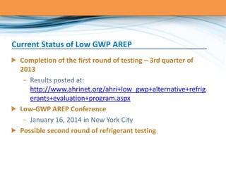 Stephen Yurek - AHRI - SUPERARE GLI ATTUALI REFRIGERANTI | PPTX