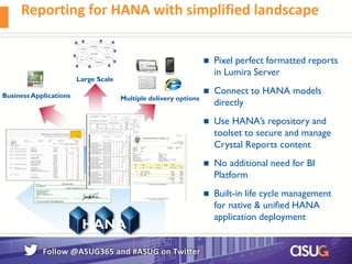 SAP Crystal Reports & SAP HANA - Integration and Roadmap | PDF