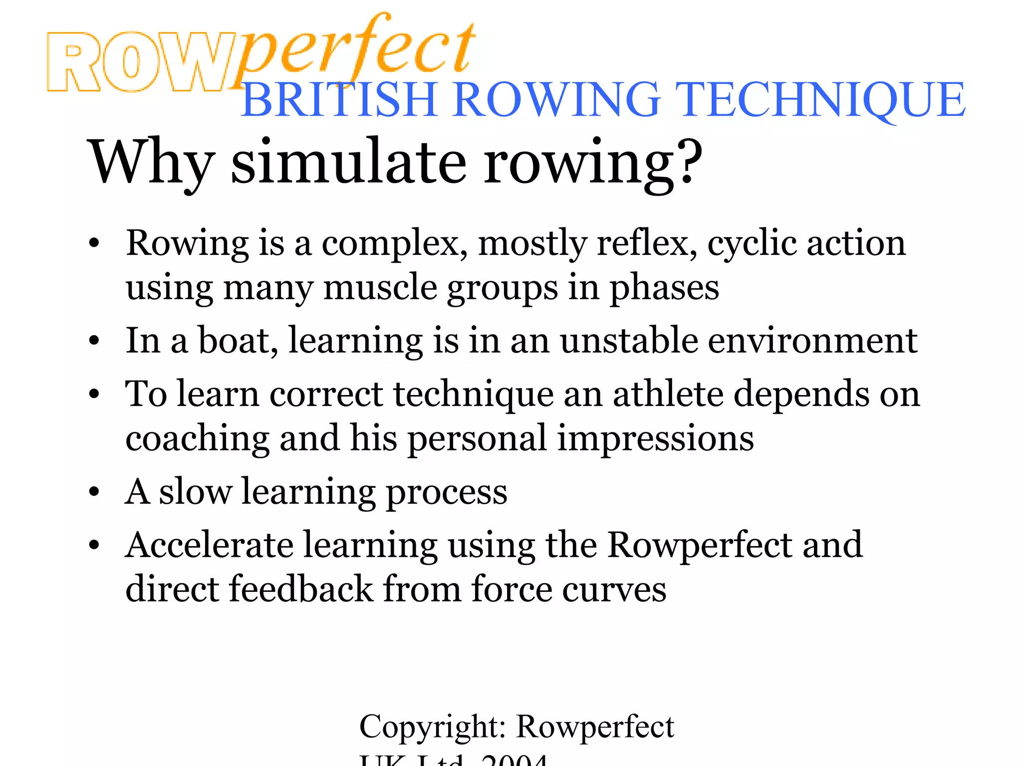 Rowperfect force curves for British rowing technique | PPT