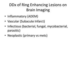 Ring Enhancing Lesion in HIV Positive Patient | PPT