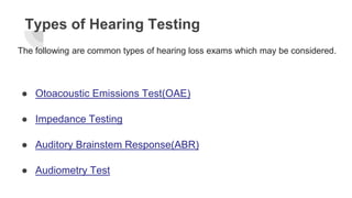 Types of Hearing Test | PPTX