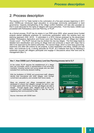 Communal land Titling in practice: Lessons from Khammouane Province ...