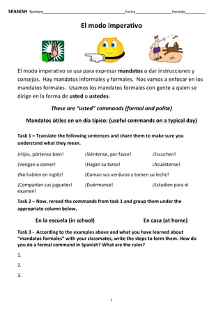 04082013 spanish students-sheets | PDF